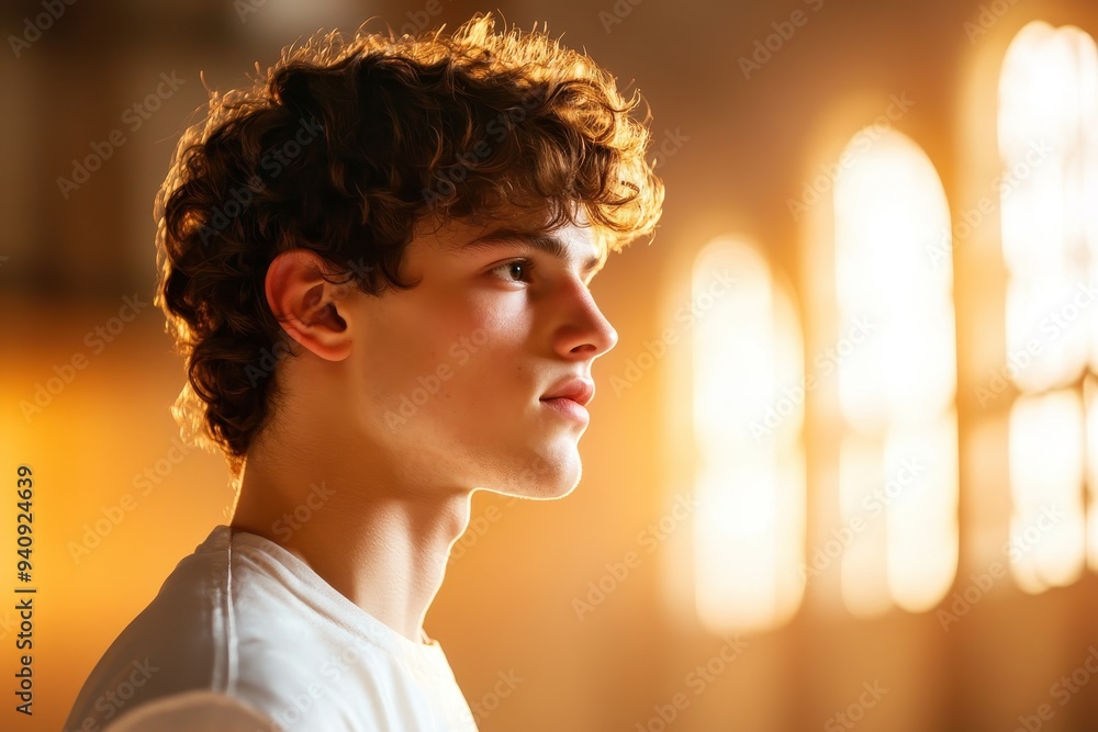 Modern Gen Z Man Embracing the Art of Fencing in a Traditional Training ...