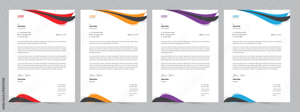Modern Clean corporate letterhead design, letterheads design template ...