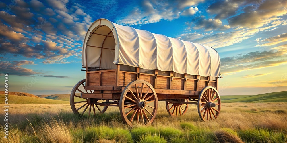 rendering of a horse wagon cart to honor pioneers day, horse, wagon ...