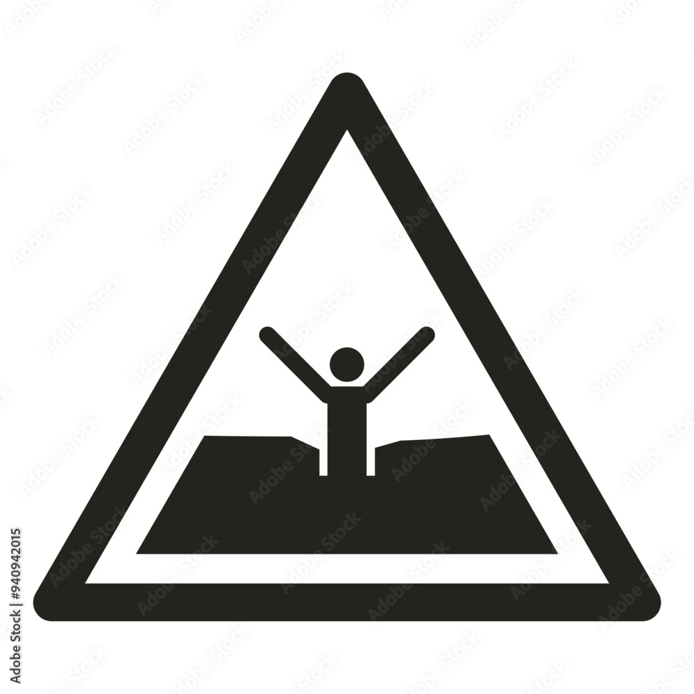 ISO warning safety signs_warning ; quicksand or mud-deep mud or silt ...