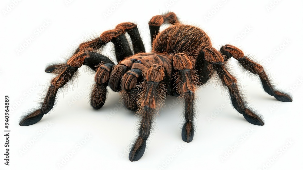 Massive Goliath Tarantula with its distinct hairy body, isolated on a ...