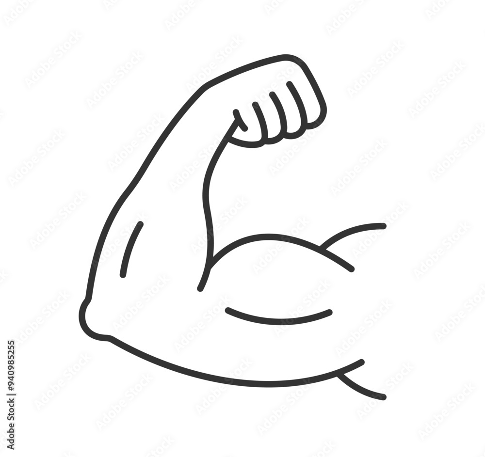 Fotografie, Obraz Muscle arm icon. Muscular arm logo. Flexing biceps ...