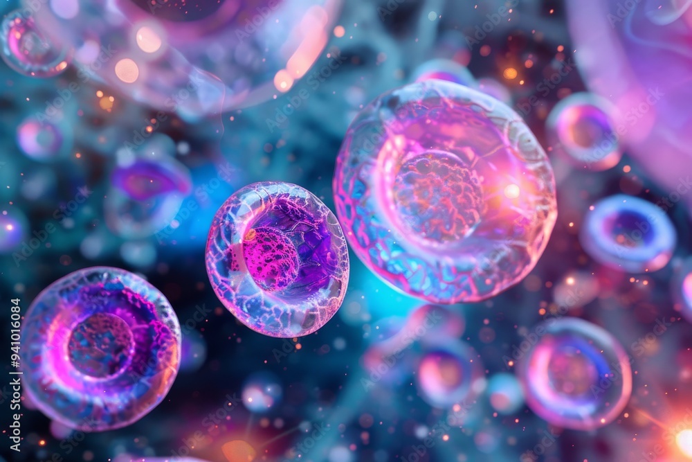 Visual representation of different human cell types, highlighting the ...