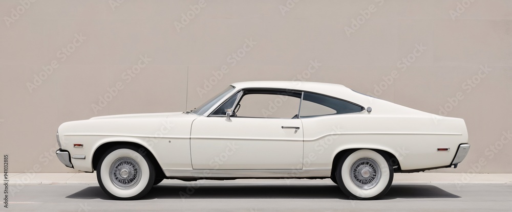 classic car facing the camera, minimalist, deadpan, banal, cool ...