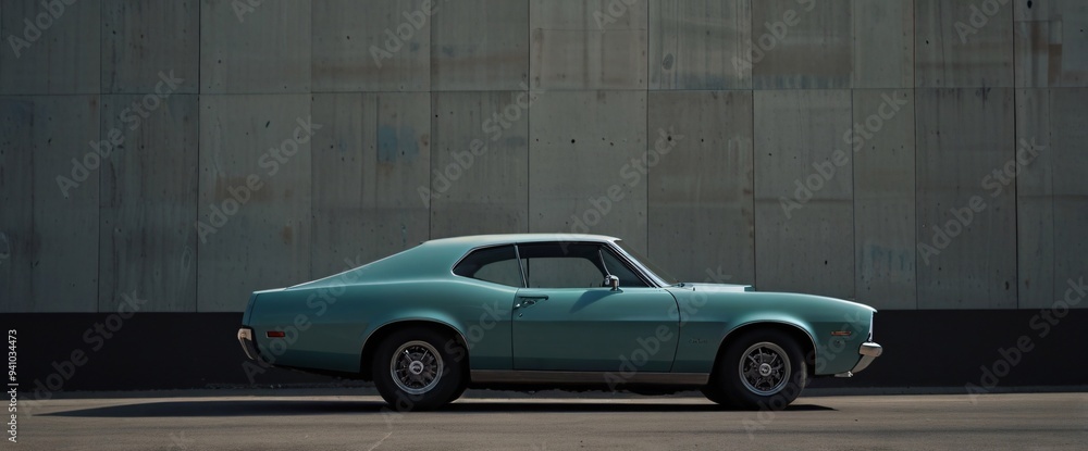 classic car facing the camera, minimalist, deadpan, banal, cool ...