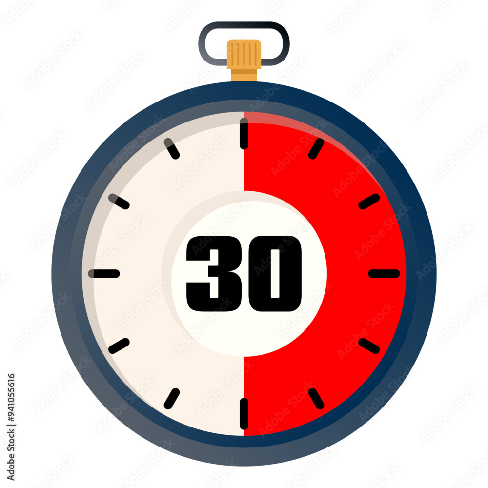 30 second countdown timer illustration. Stopwatch timer 30 second ...