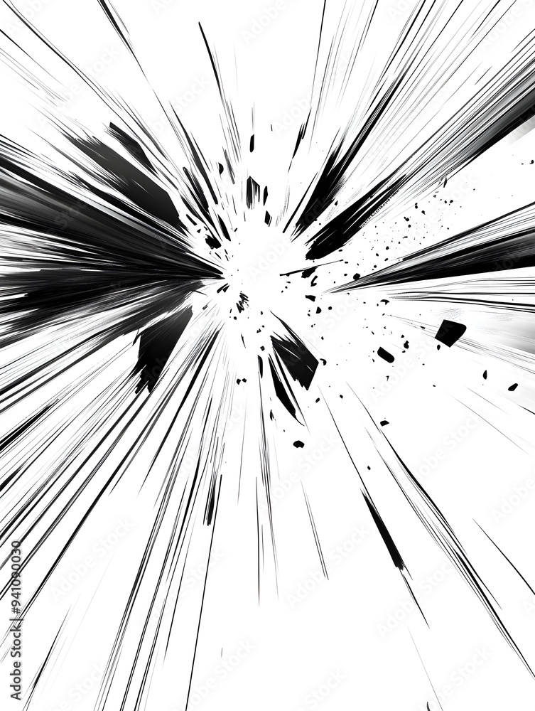 Dynamic manga motion effects with comic-style speed lines, action ...
