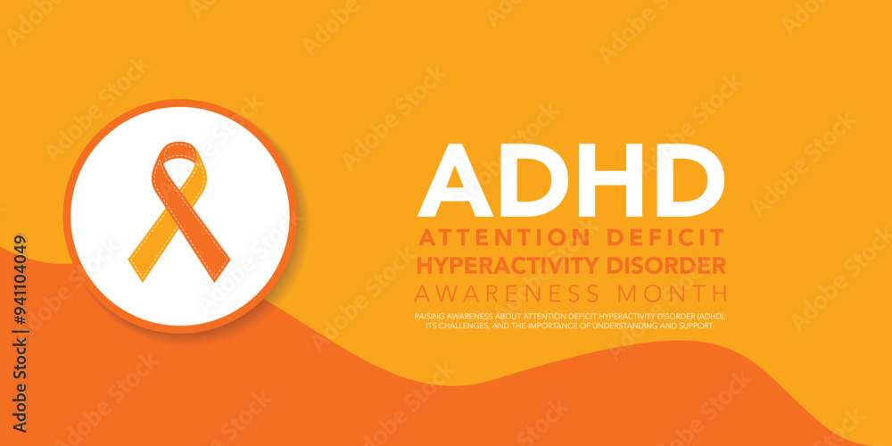 October is ADHD Awareness Month background template. Holiday concept ...
