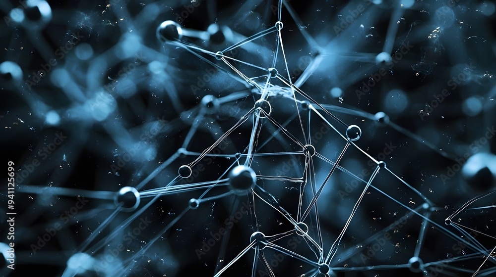 A sophisticated background depicting a neural network with ...