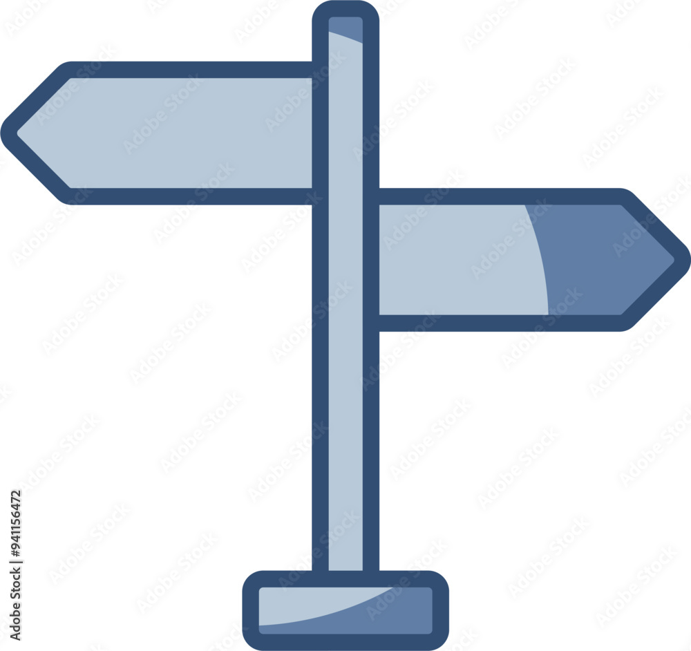 wayfinding sign vector icon transparent background. replaceable blue ...