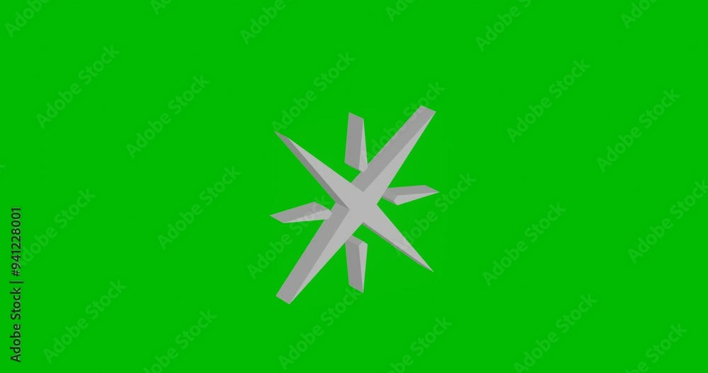 Animation of rotation of a white star symbol with shadow. Simple and ...