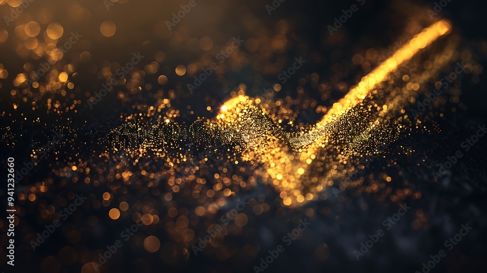 Gold Dust Check Mark on Black Surface Representing High-Value Business ...