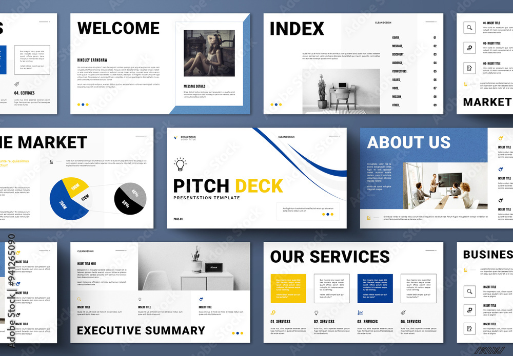 Pitch Deck Presentation Layout Stock Template | Adobe Stock