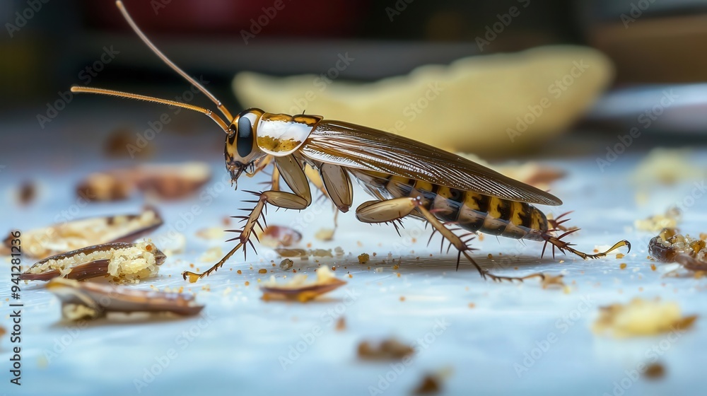 An image of a late night kitchen where cockroaches are drawn to ...