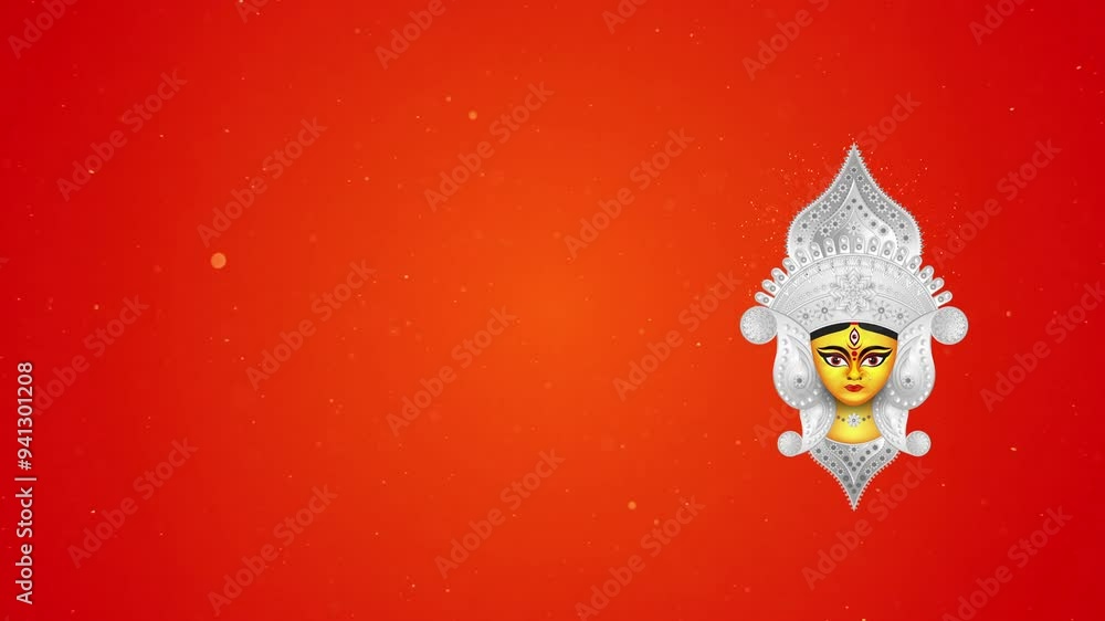 Indian religious durga puja festival background design with goddess ...
