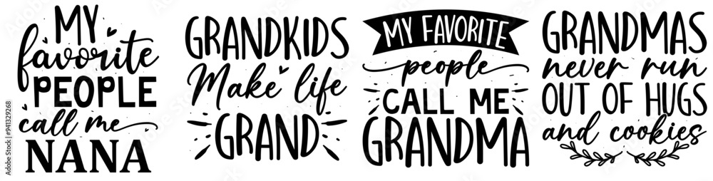 Colourful Grandma Hand Lettering, Calligraphic Lettering Collection ...