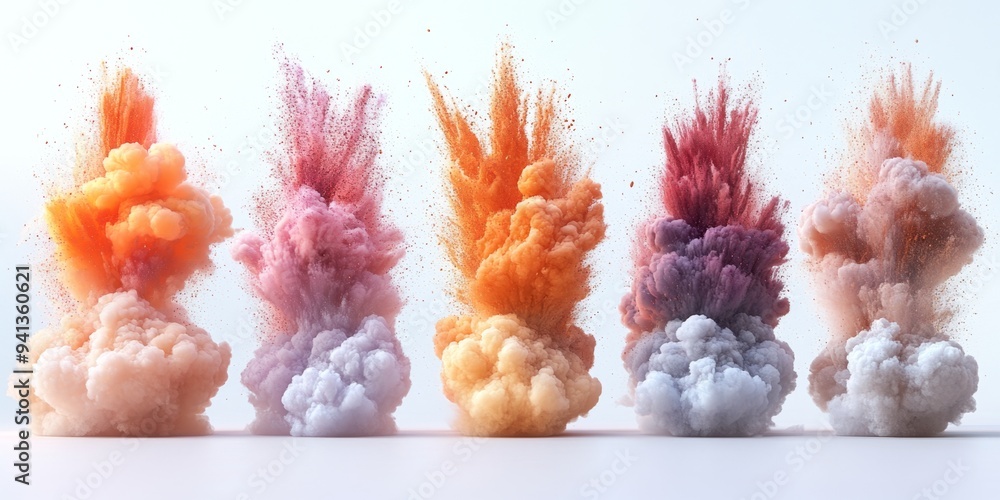 Dynamic Explosion Borders on White Background: Abstract Design Element ...