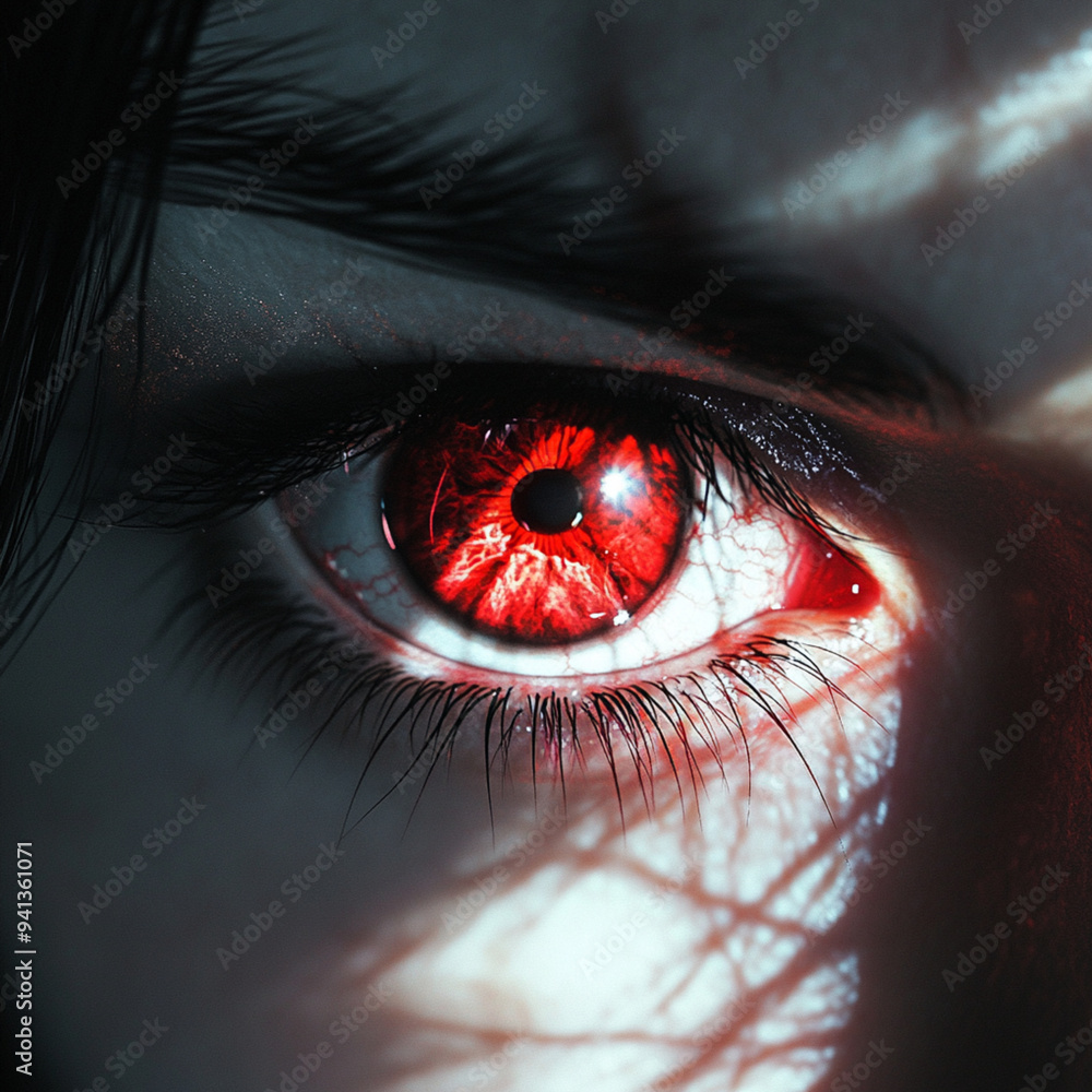 red eye girl, like pupil shots inside Lots of tensegrity red pupils ...