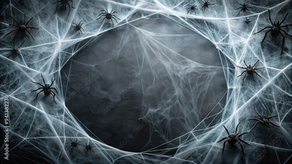 Dark and spooky Halloween background with fake spider webs , Halloween ...
