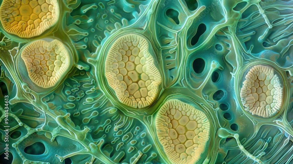 plant's epidermal cells, featuring guard cells that regulate the ...