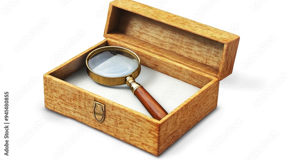Box and Magnifying Glass Icon: Simplified and Clear Illustration ...