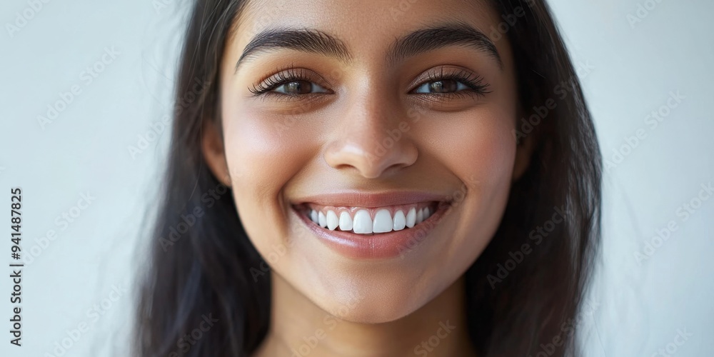 Radiant Smile: Beautiful Young Asian Indian Woman with Perfect Teeth ...