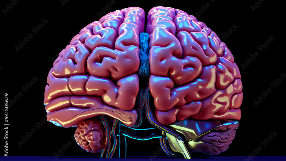 Intricate 3D Vector Illustration of the Human Brain: Showcasing the ...