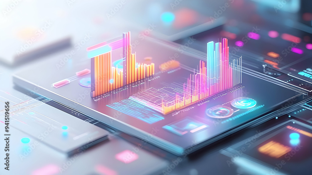 3D Icon as AI predictive analytics and currency exchange concept as An ...