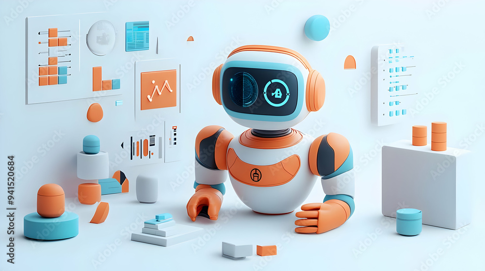 3D Icon as AI system and quality assurance metrics concept as An AI system icon paired with a ...