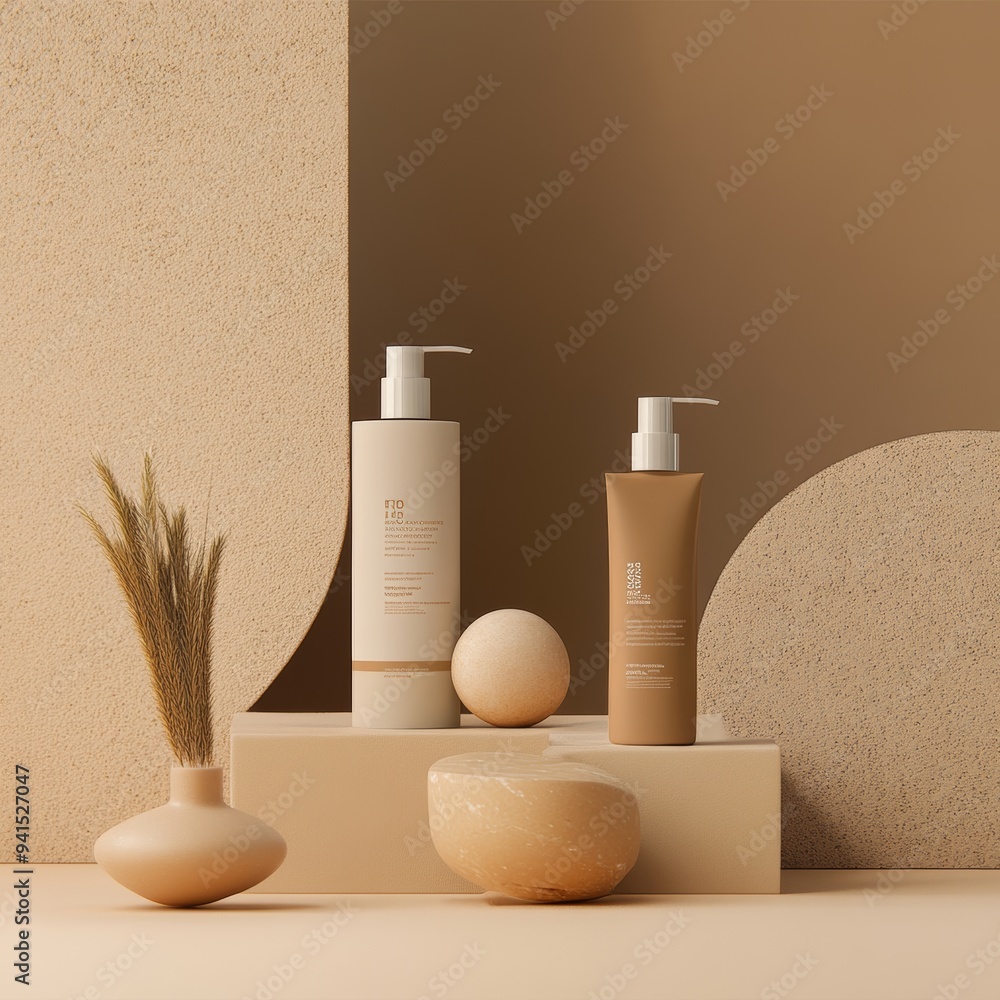 Product packaging mockup in a soft tan shade, with modern design ...