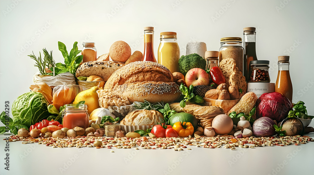 3D Icon as Homemade food items with World Food Day text isolated on ...