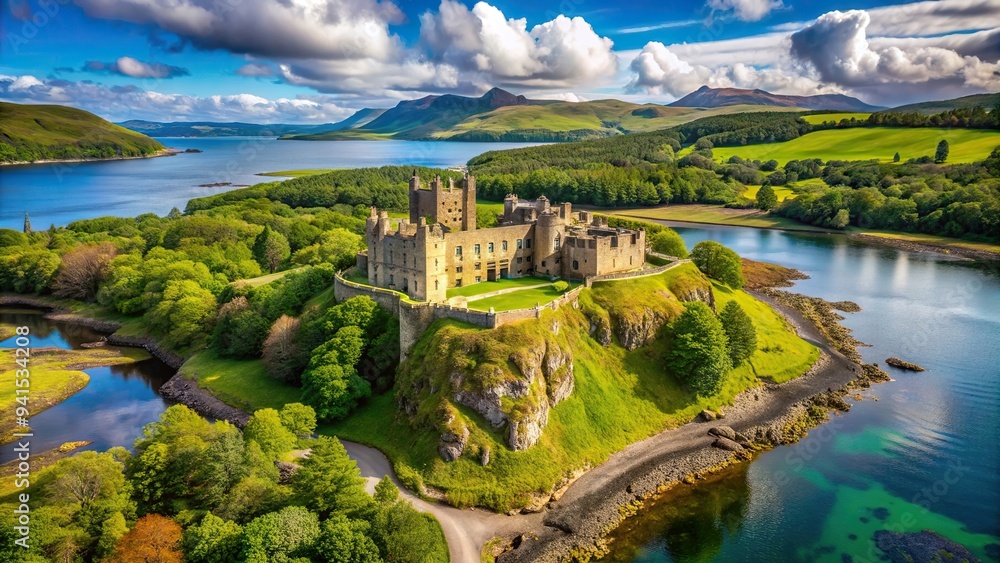 A breathtaking bird s eye view of Dunvegan Castle on the enchanting ...