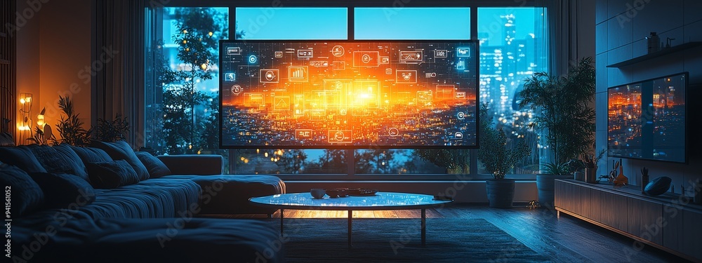 Dashboard for smart home screen controller with online connection and ...
