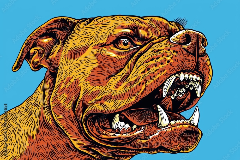 Beware of angry dogs who show dangerous teeth and bare their teeth ...