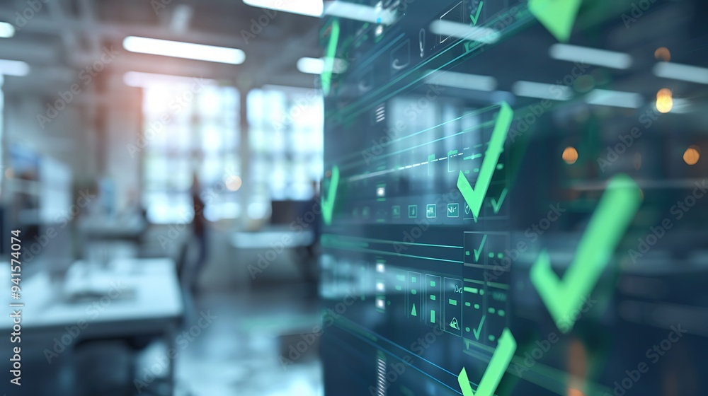 Digital Task Management Tool with Completed Tasks and Green Check Marks ...