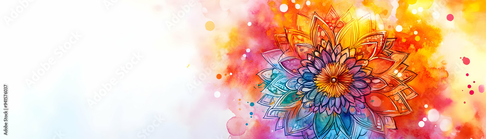 Photo Realistic as Watercolor painting of a peacock feather and Sharad ...