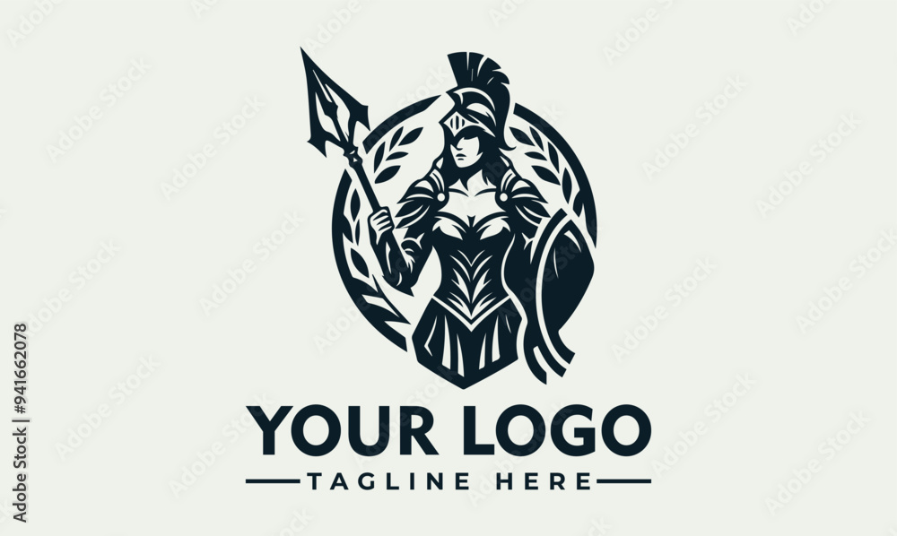 warrior woman vector logo female warrior goddess vector logo showcasing ...