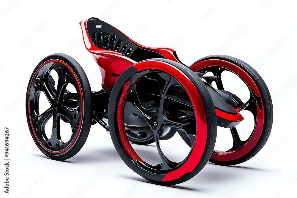 A sleek, adaptive racing wheelchair designed for competitive track ...