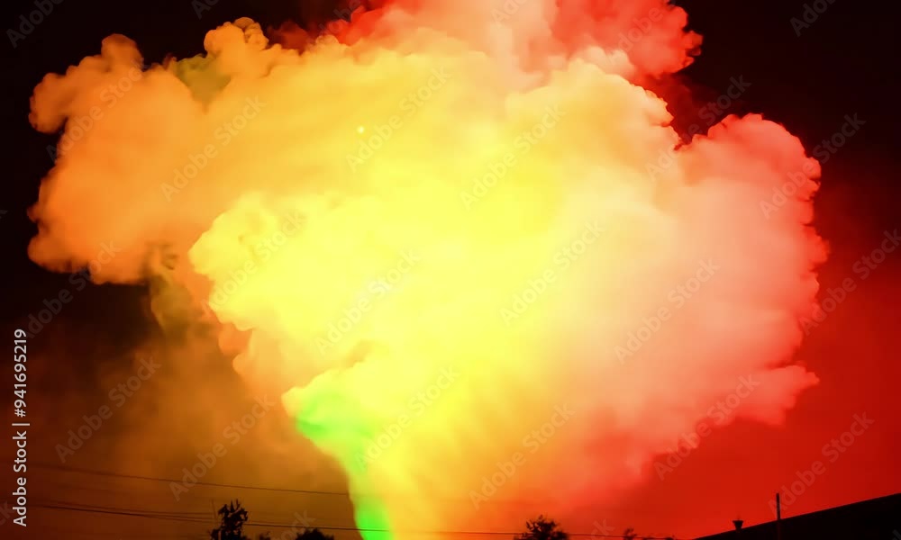 Abstract Smoke Burst: A mesmerizing explosion of vibrant colors in the ...