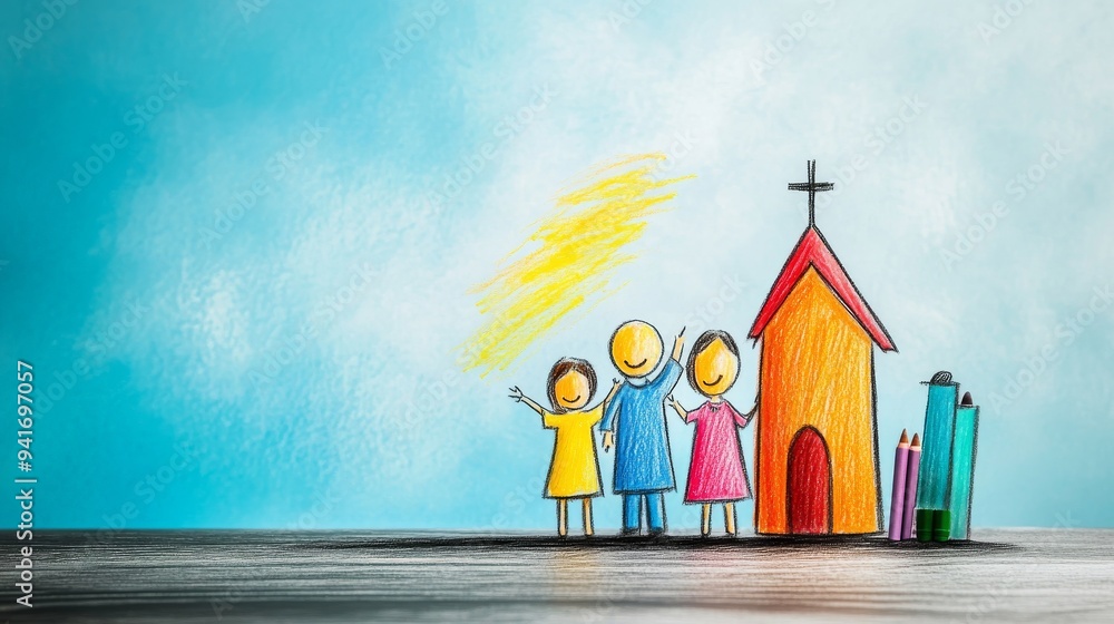 Family Faith: A stick figure family finds joy and unity in their church ...