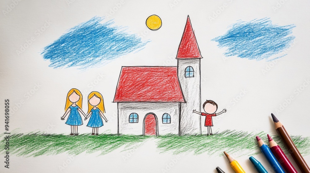 Crayon Dreams: Church, Friends, and Sunny Skies - A child's whimsical ...