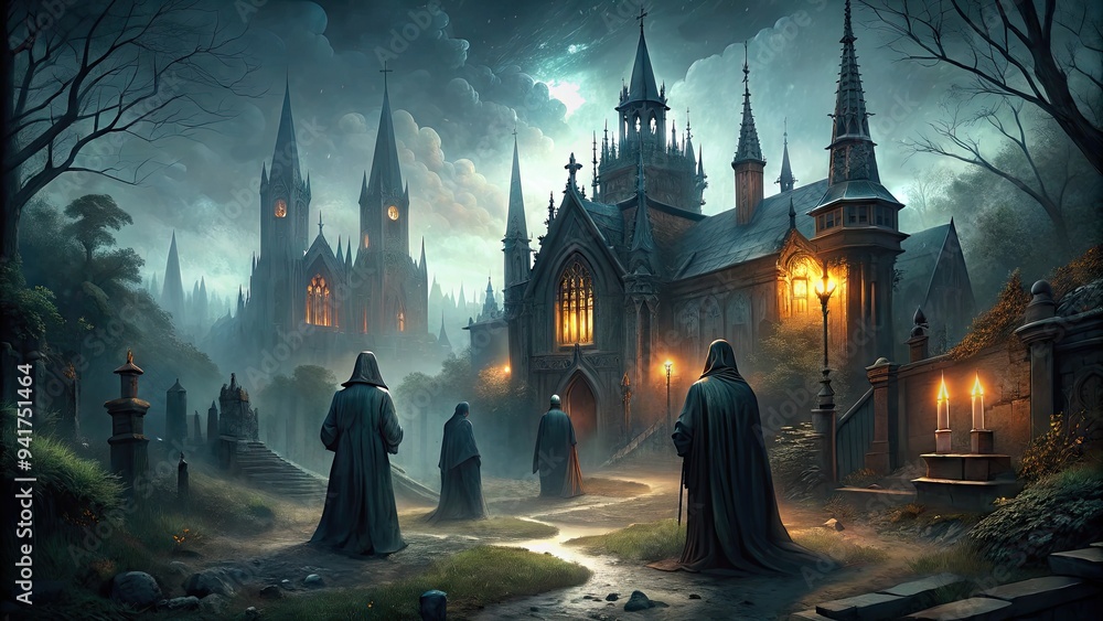 Gothic Decadence: Dark, atmospheric scenes infused with elements of ...