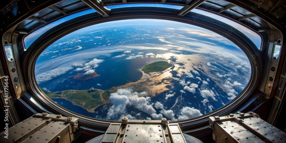 A View From the Cockpit Earth's Curvature Through a Round Window ...