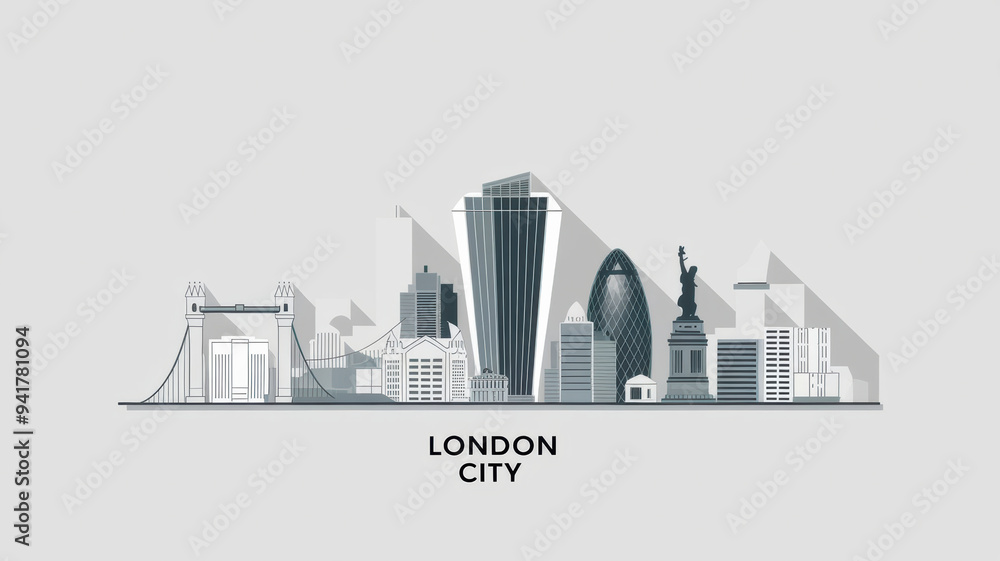 Title A minimalist vector illustration of the London City England ...
