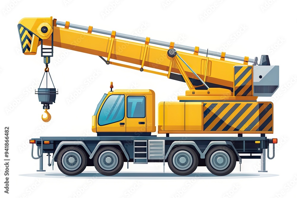 Precision Lift: Refined mobile crane icon with precise details ...