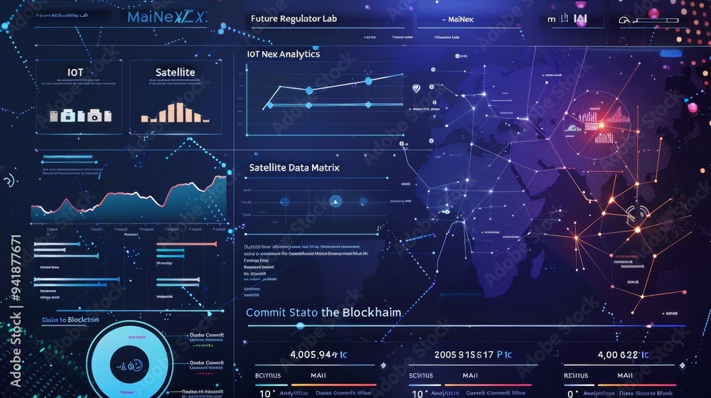 Comprehensive dashboard for data visualization, displaying a world map ...