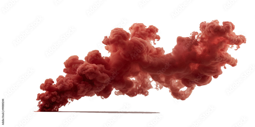 Beautiful vector red smoke plume isolated on transparent background and ...