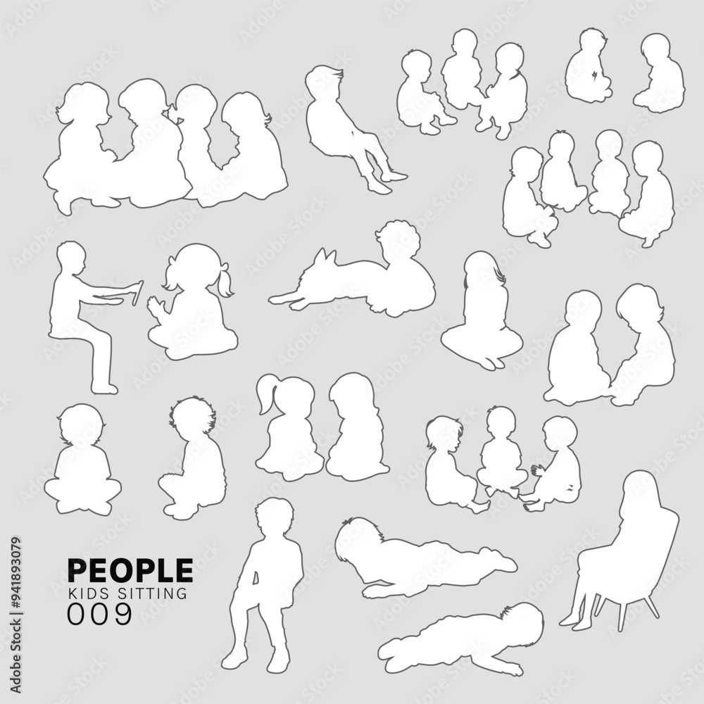 kid Architectural Drawings people vector illustration, top view, human ...