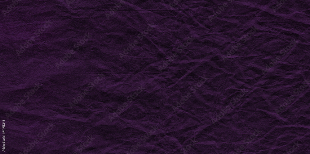 Purple crumpled paper texture in low light background. Silk cloth ...