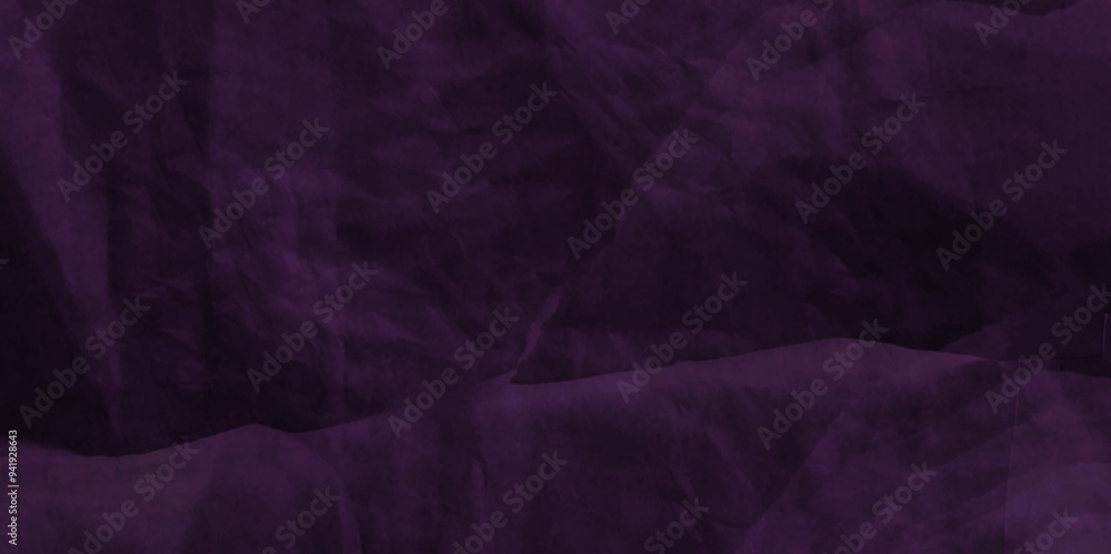 Purple crumpled paper texture in low light background. Silk cloth ...